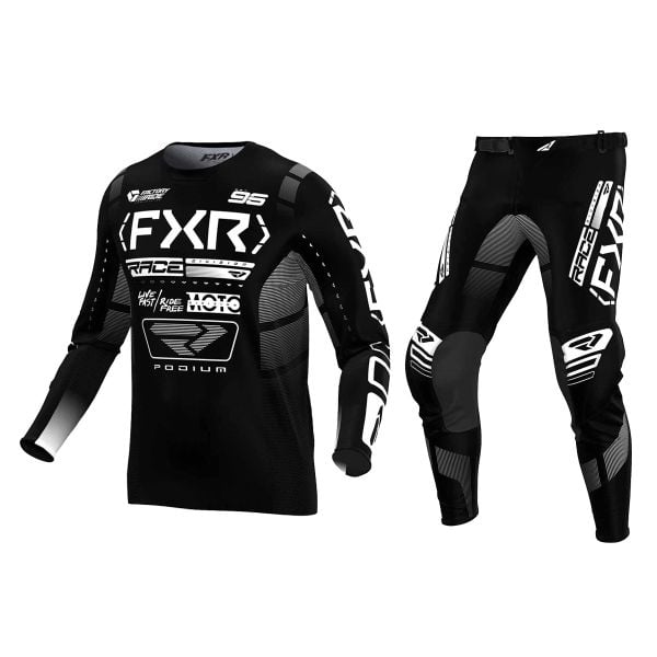 FXR Podium MX Kit Combo - Black / White - MX Rider Store